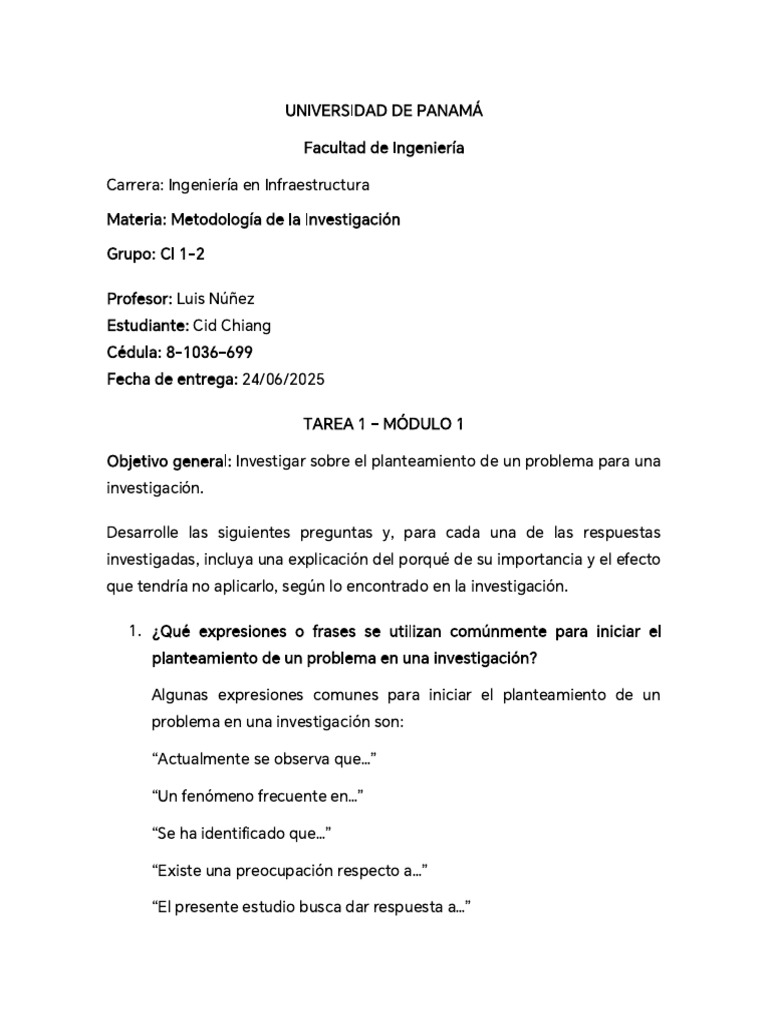 Cid - Chiang - CI.1-2.Tarea 1 - Modulo 1 - Metodologia de Investigación | PDF | Aprendizaje ...