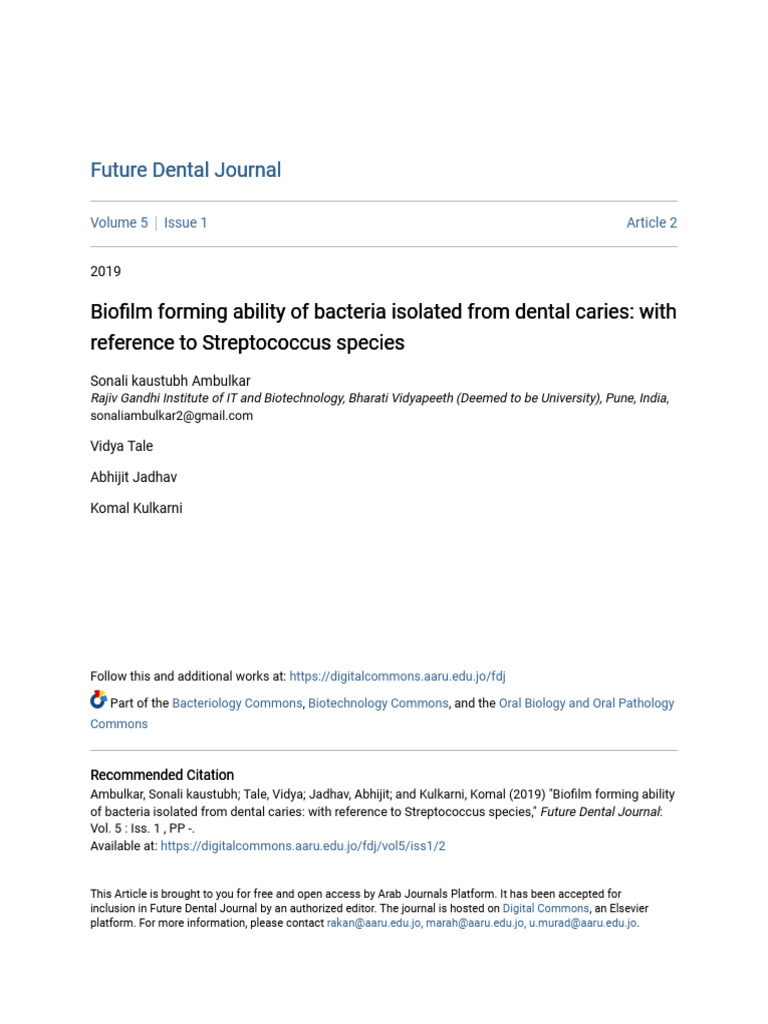 Biofilm Forming Ability of Bacteria Isolated From Dental Caries | PDF ...