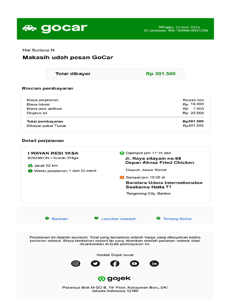 Invoice Gocar | PDF