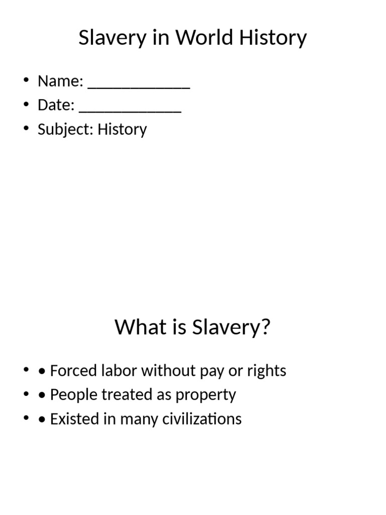 Slavery in World History | PDF