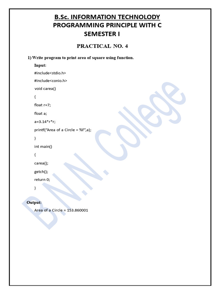 Practical No 4 C | PDF