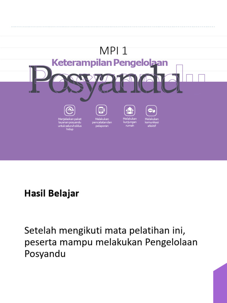 MP1 Keterampilan Dasar Pengelolaan Posyandu | PDF