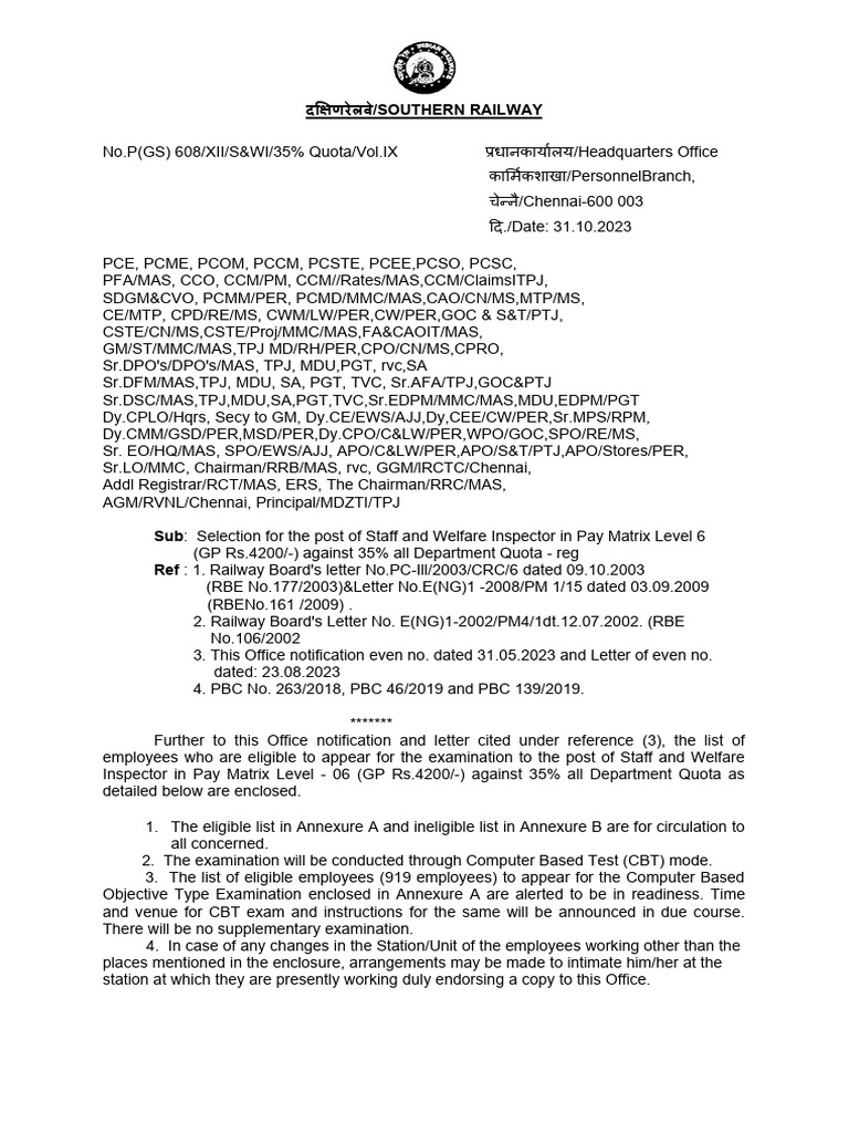 Alert Notice of SWI Selection | PDF