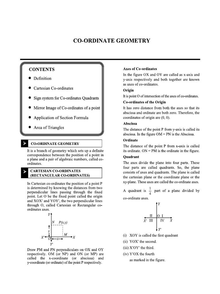 Coordinate Geometery Ch3 | PDF