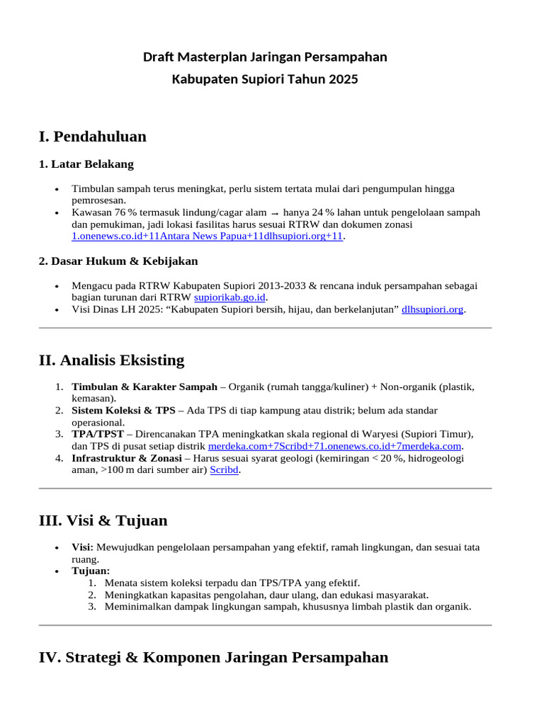 Draft Masterplan Persampahan 2025 | PDF