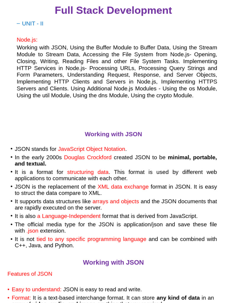 FSD Unit-II | PDF | Json | Computer Science