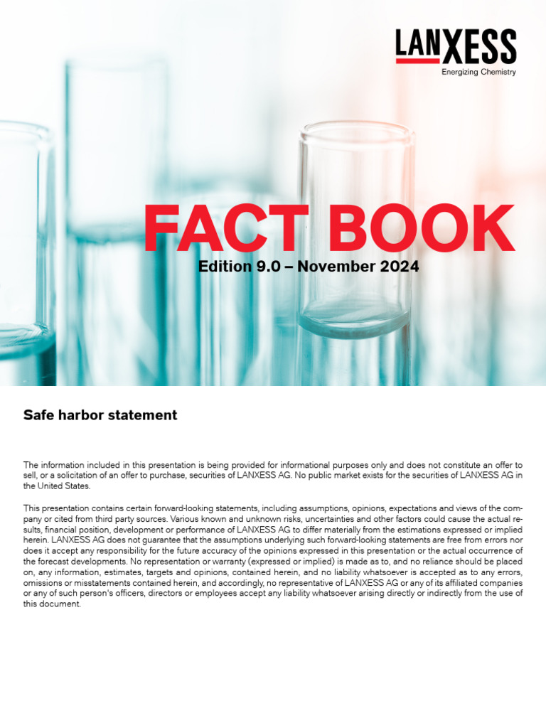 LANXESS Fact Book 2024 Final | PDF | Sustainability | Business