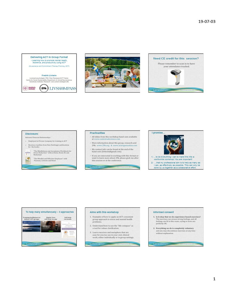 Delivering ACT in Group Format - Learn How To Promote Mental Health ...