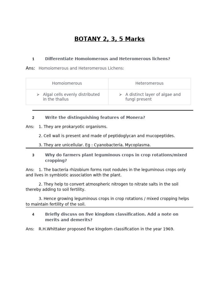 BOTANY 1st Mid Term | PDF