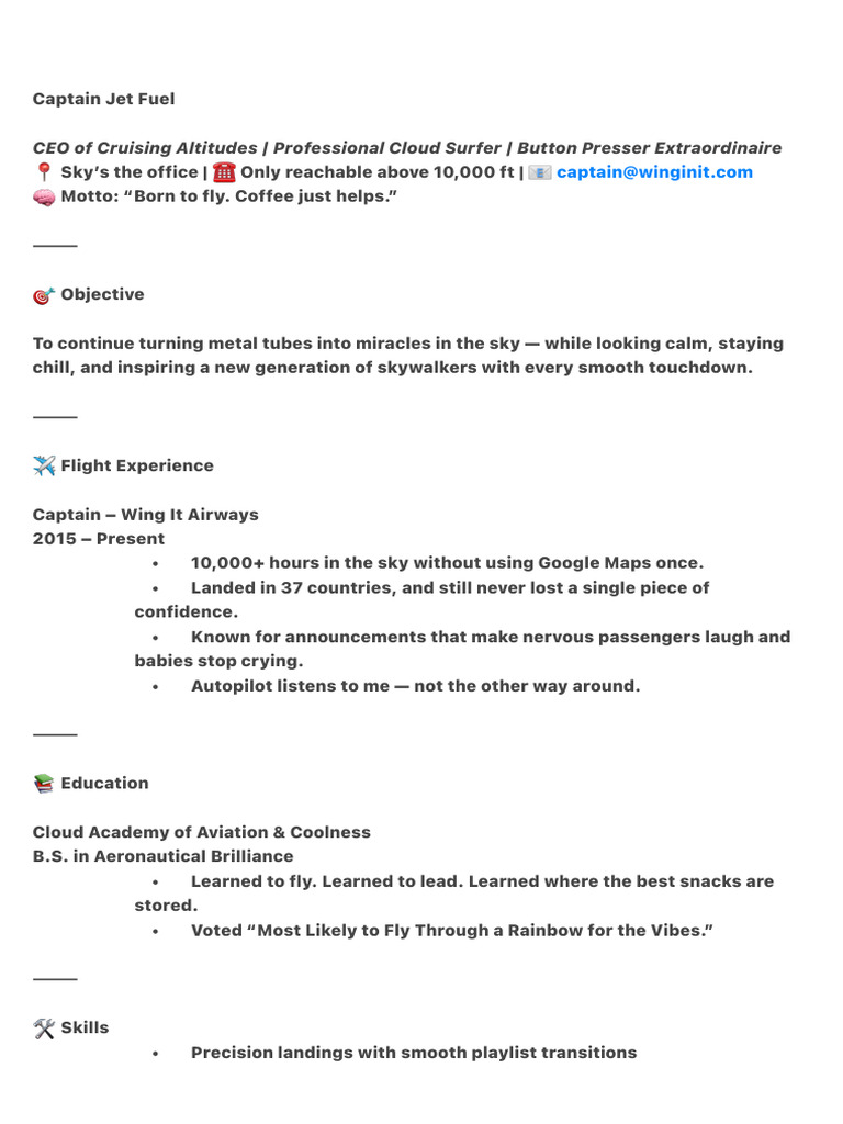 Captain Jet Fuel | PDF