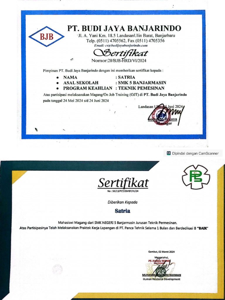 Sertifikat PKL - Compressed | PDF