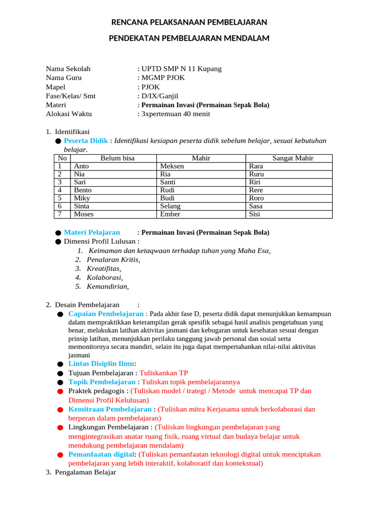 Sistematika RPP Deep Learning | PDF
