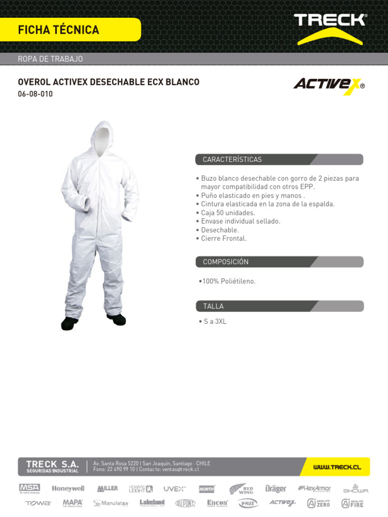 FT Overol Desechable Ecx Blanco | PDF