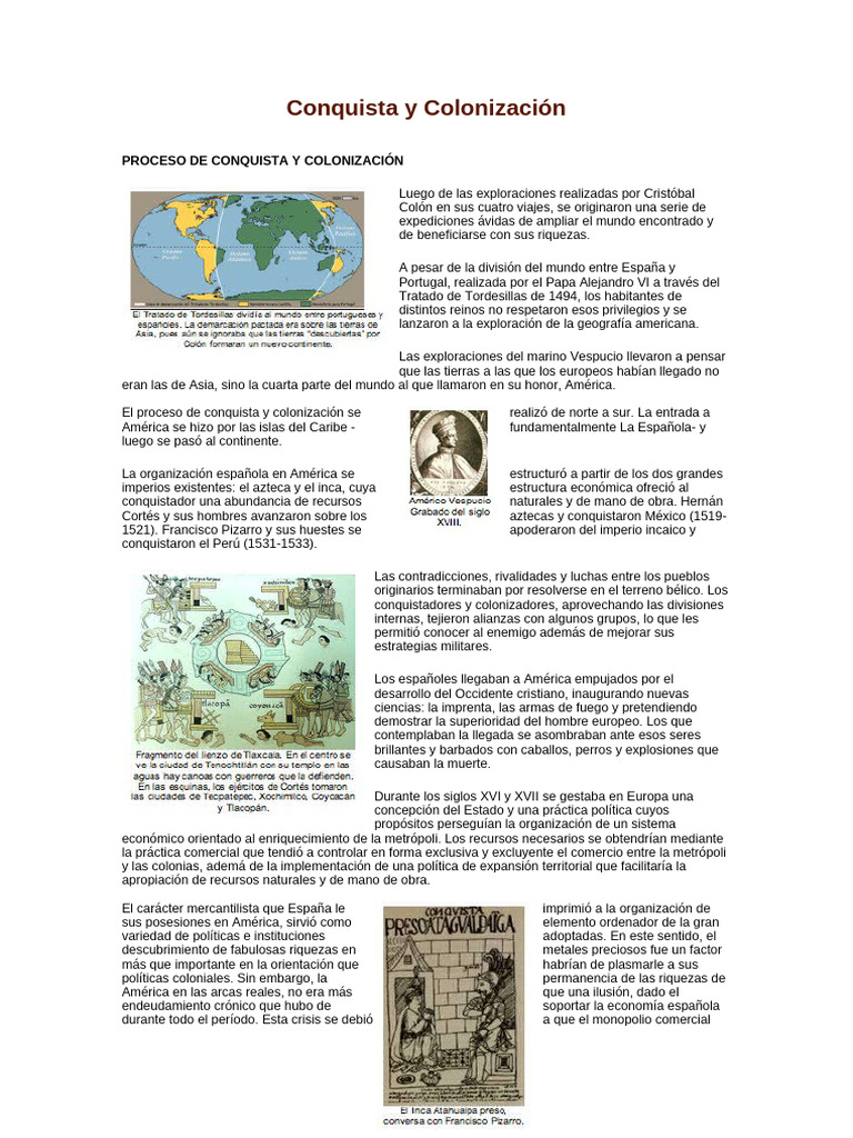 Proceso de Conquista y Colonización en América | PDF | Colonización ...