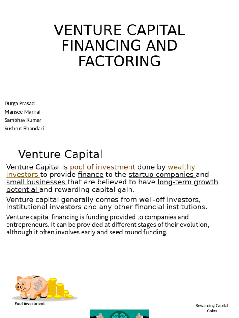 Venture Capital and Factoring Overview | PDF | Venture Capital ...