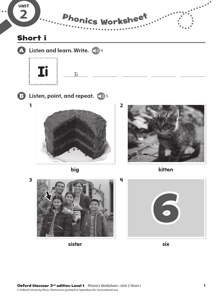 OD2e L1 Phonics WS Unit 2 | PDF