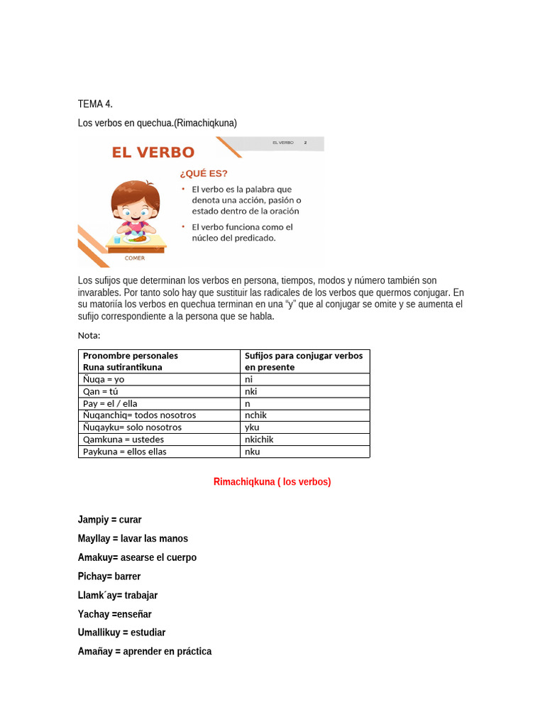 TEMA 5 Los Verbos y La Oración | PDF | Asunto (gramática) | Verbo