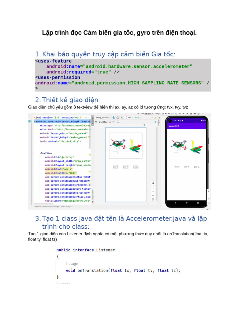 Bai5 Lap Trinh Sensor ACCELERATION Gyro | PDF
