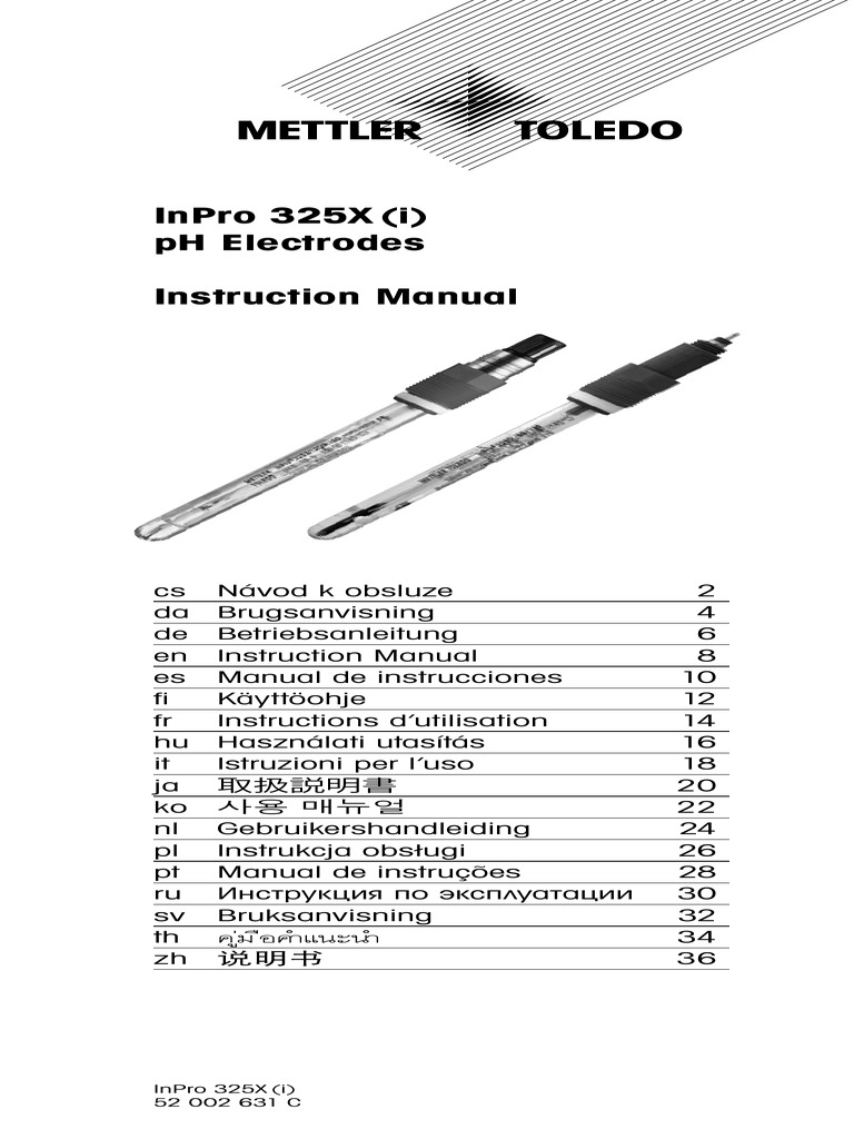InPro3250 - 325X - PH Electrode - Instruction Manual | PDF