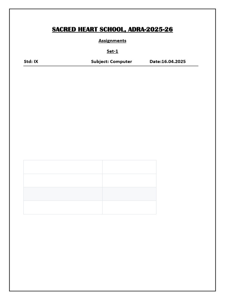 Computer Assignments IX SET-1 | PDF