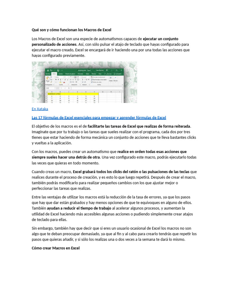 Qué Son y Cómo Funcionan Los Macros de Excel | PDF | Macro (informática) | Microsoft Excel