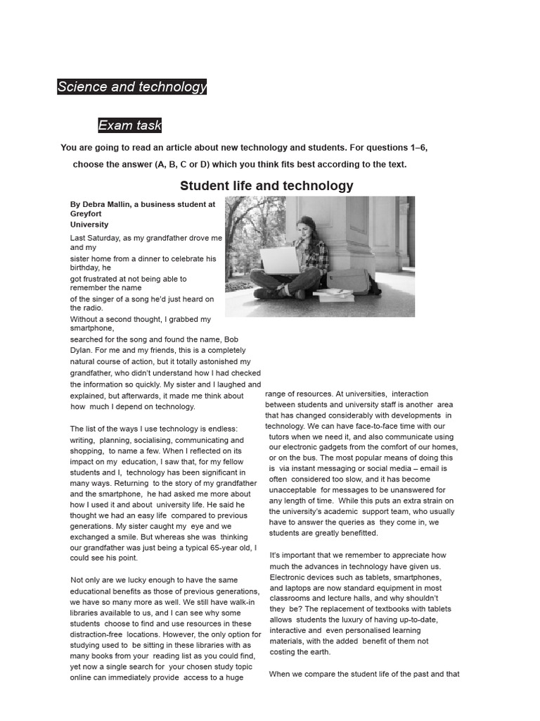 Impact of Technology on Student Life | PDF