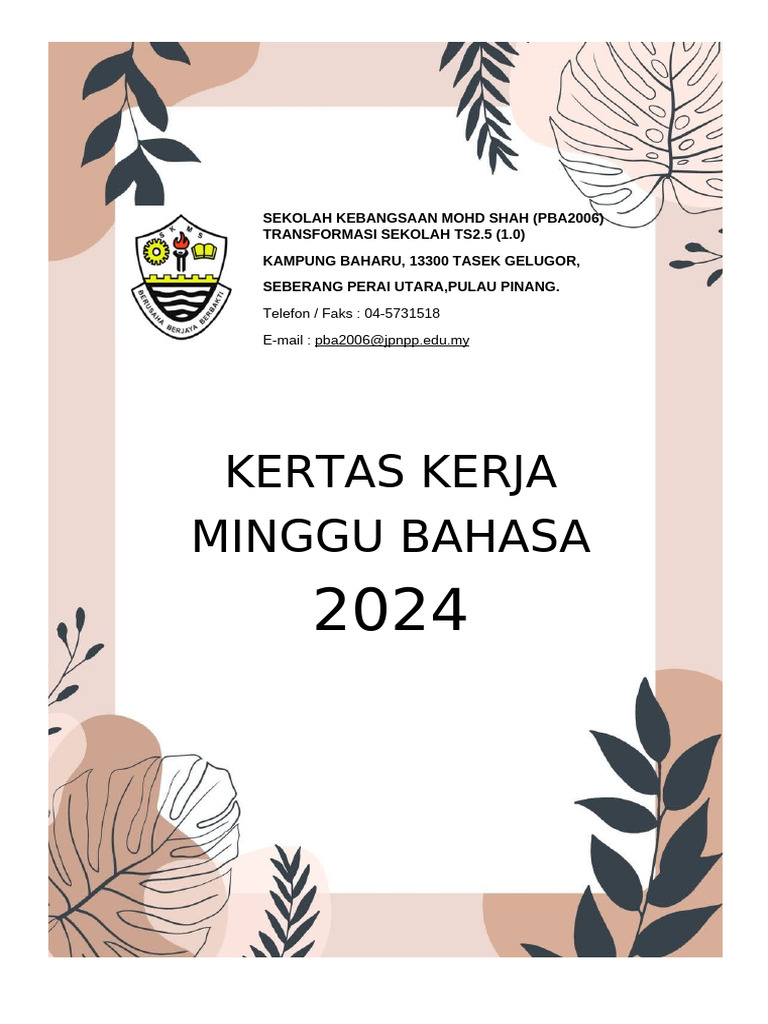 Kertas Cadangan Minggu Bahasa Melayu 2024 | PDF
