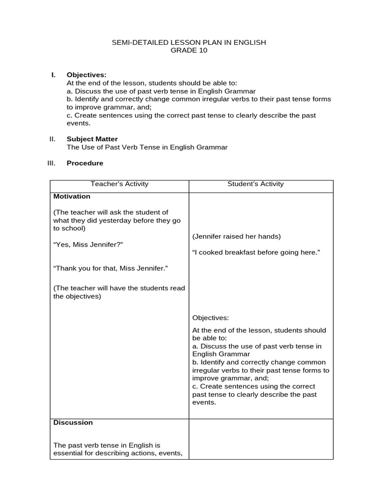 Semi-Detailed Lesson Plan in English Grade 10-Final Pa Sa Final | PDF ...