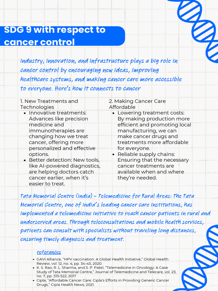 SDG 9 With Respect To Cancer Control | PDF