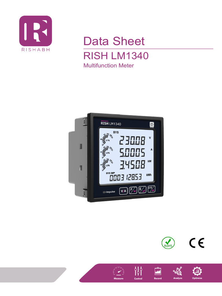 Datasheet RISH LM 1341 | PDF | Relay | Ac Power