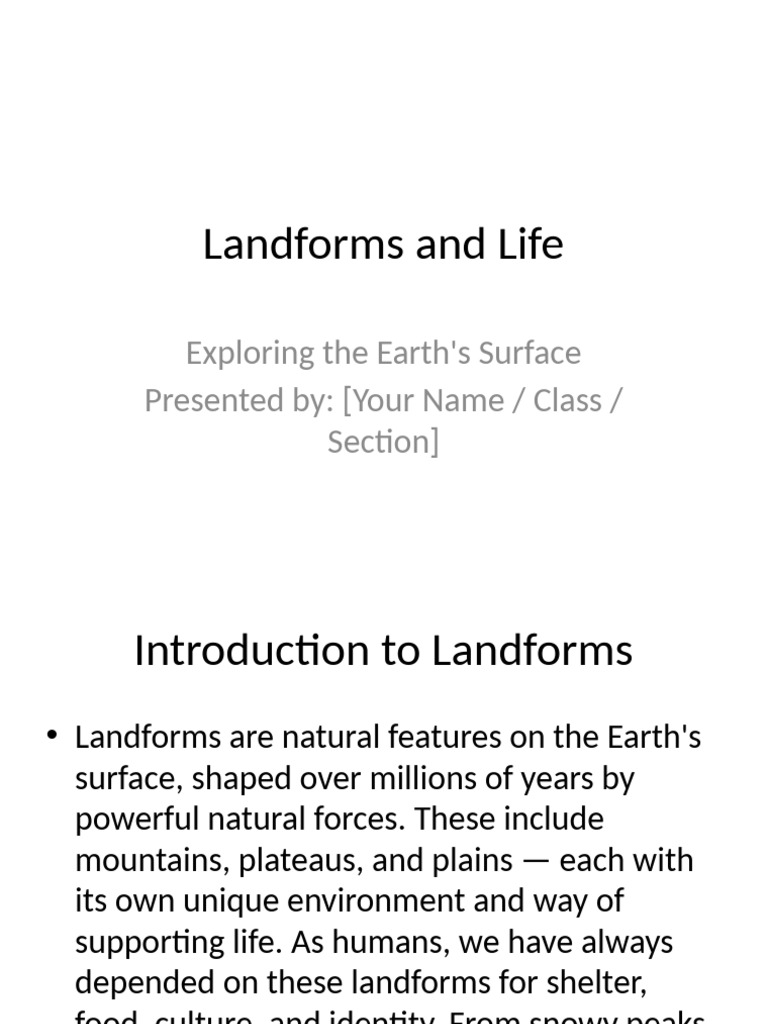 Landforms and Life: Class 6 Overview | PDF | Mountains | Plateau