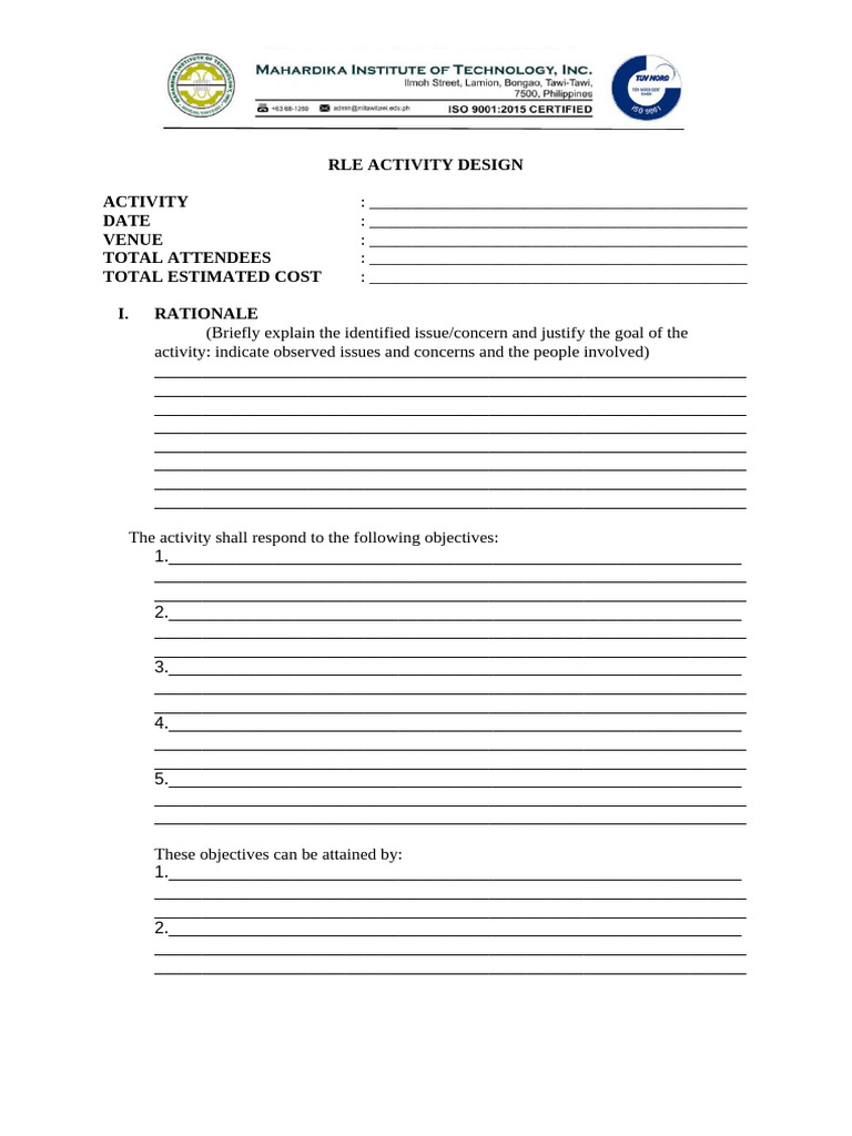 CHN Activity Proposal Design | PDF