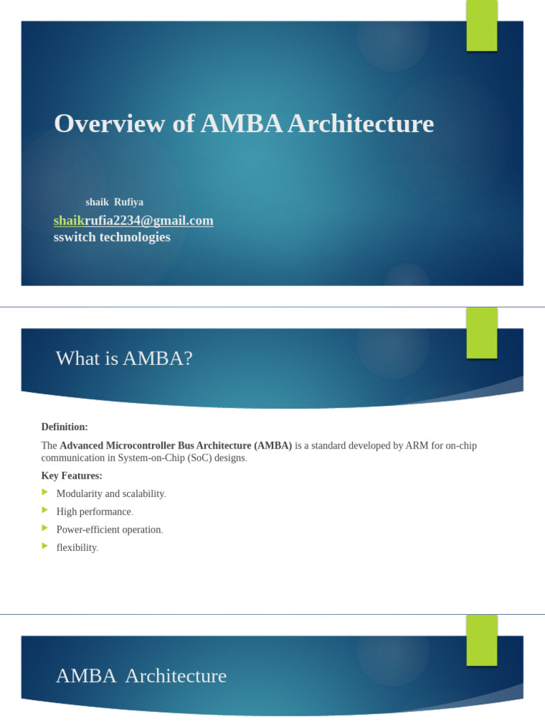 Overview of AMBA Architecture | PDF