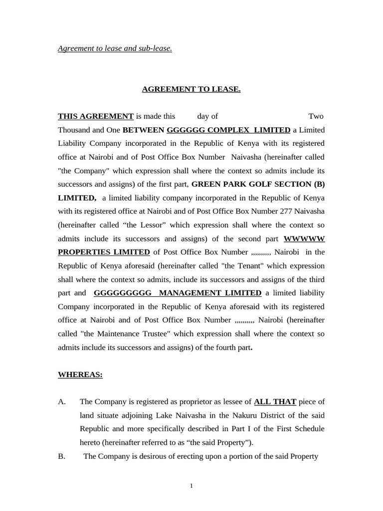 Simple Sublease Agreement Overview | PDF | Lease | Leasehold Estate