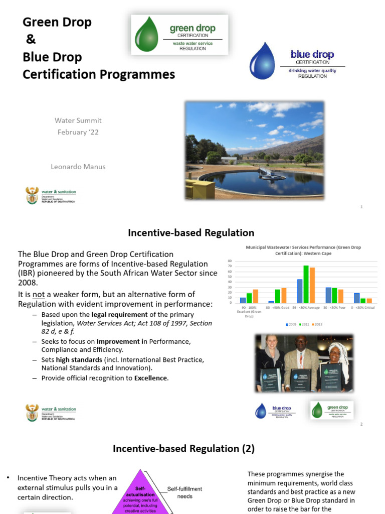 Blue and Green Drop Certification Overview | PDF