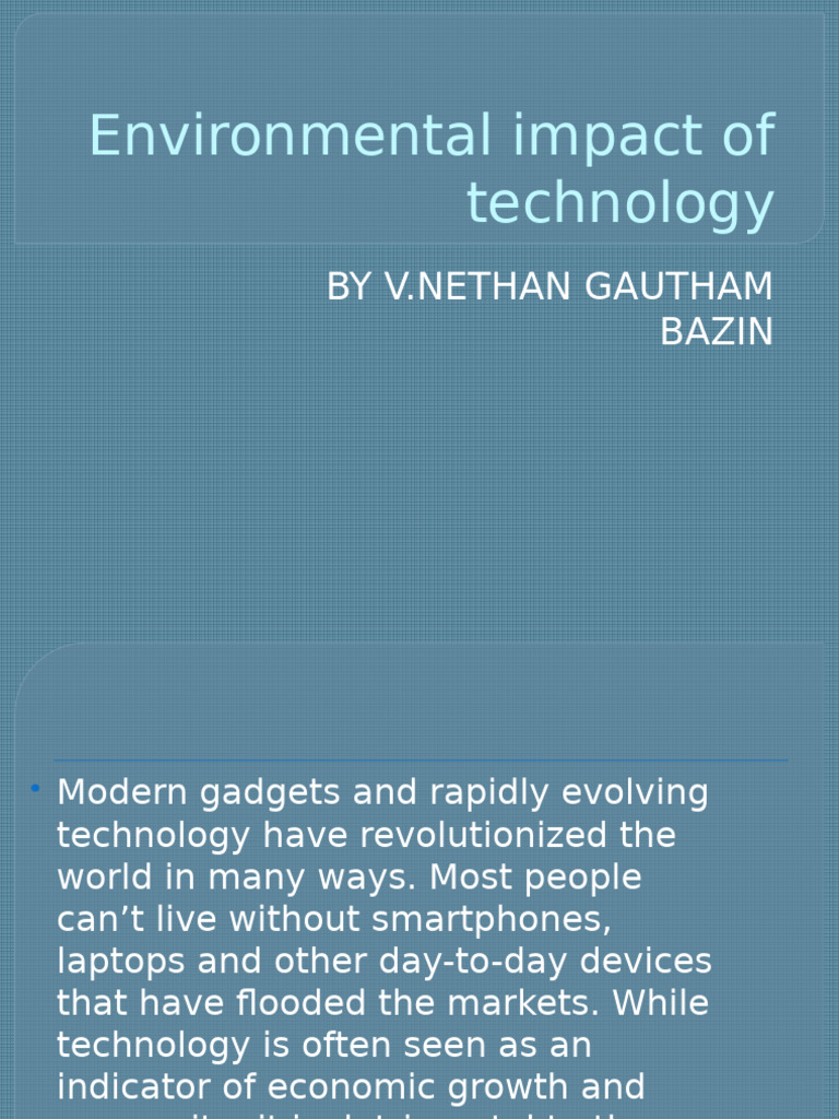 Environmental Impact of Technology | PDF | Pollution | Recycling