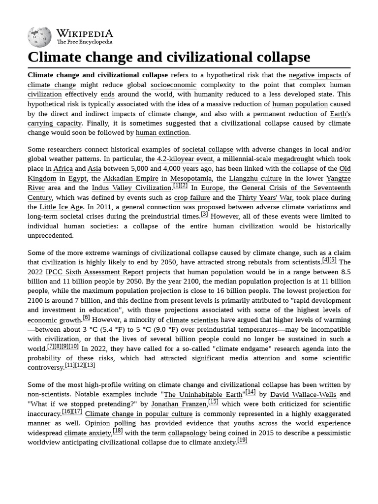 Apocalypse - Climate Change and Civilizational Collapse | PDF | Natural ...