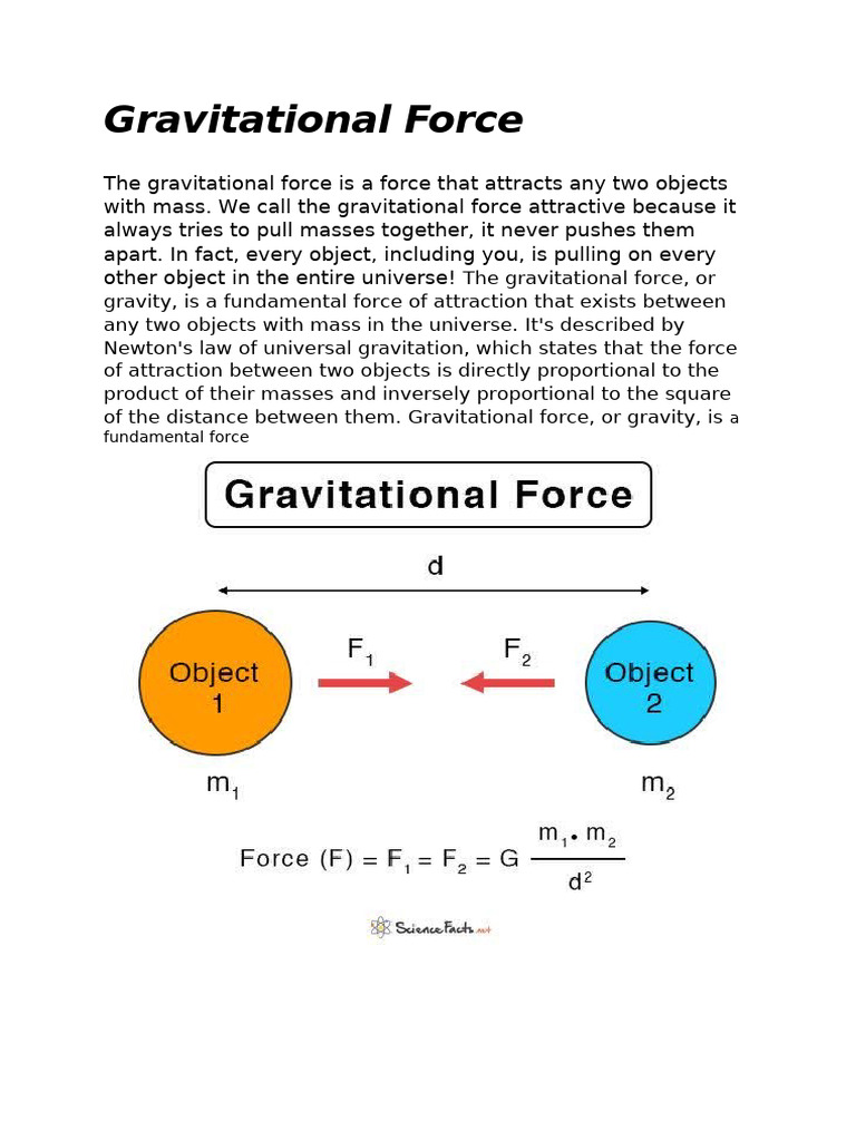 Gravitational Force | PDF