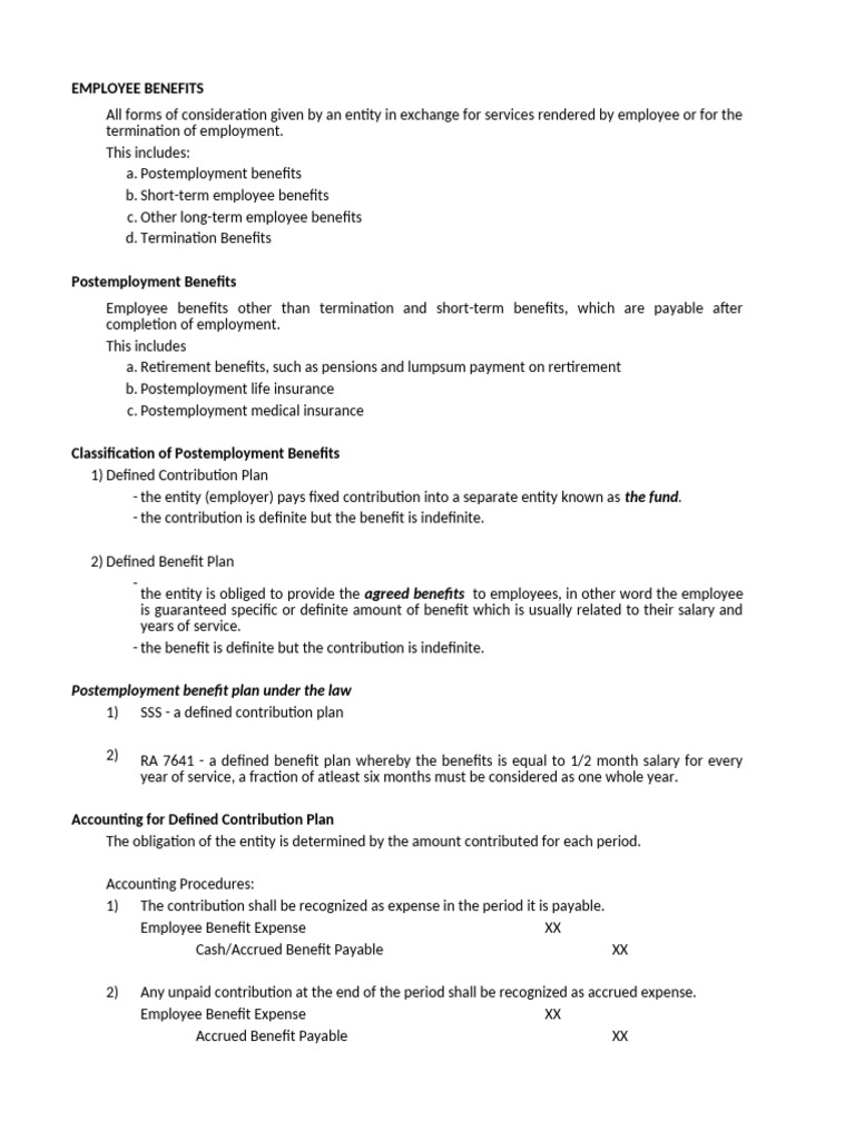 Understanding Employee Benefits Accounting | PDF | Defined Benefit ...