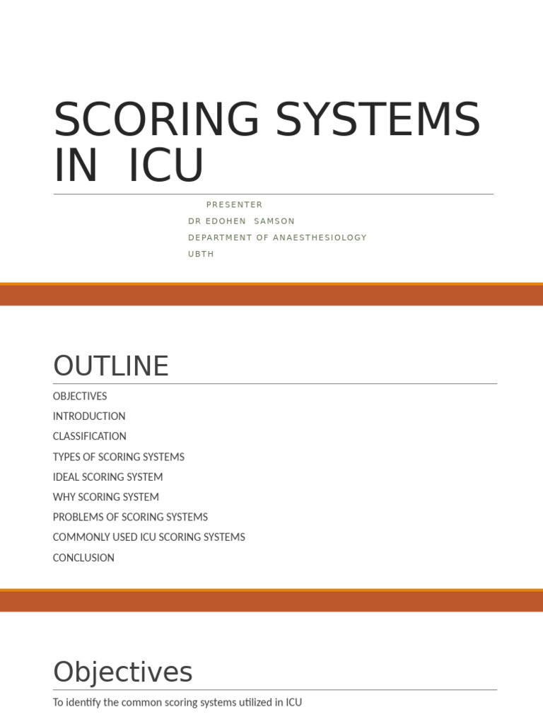 Scoring Systems in Icu | PDF | Intensive Care Medicine | Intensive Care ...