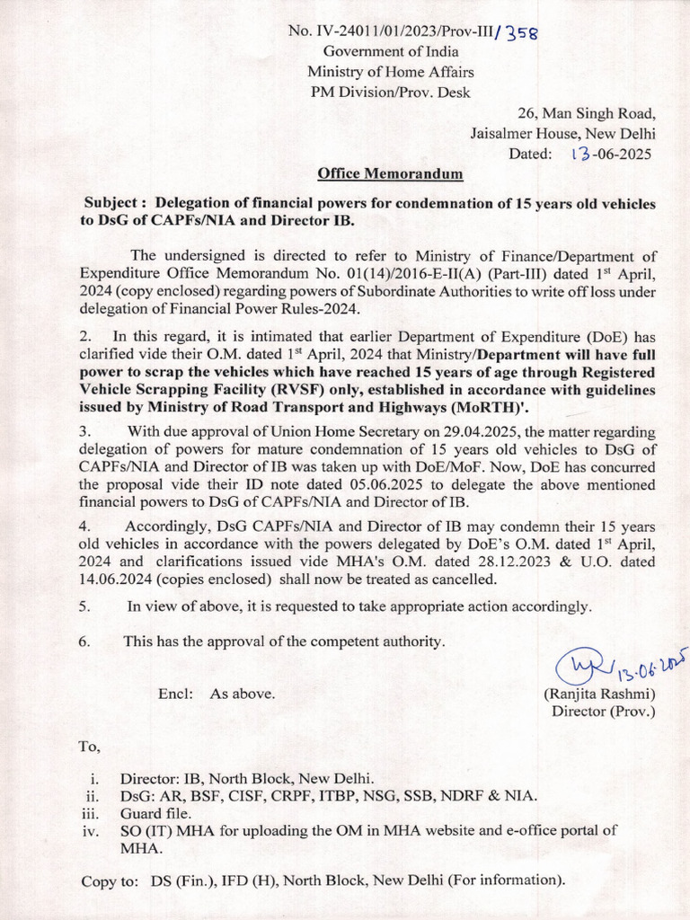 Delegation of Vehicle Condemnation Powers | PDF | Vehicles | Money