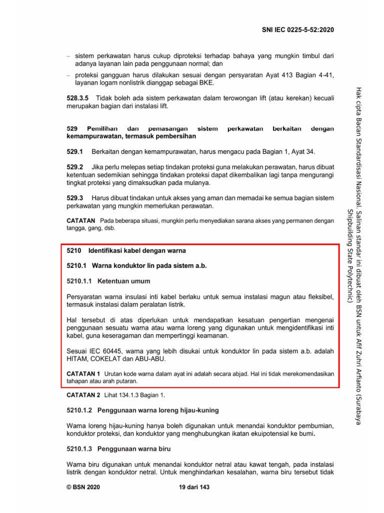 Color Code by PUIL Regulation | PDF