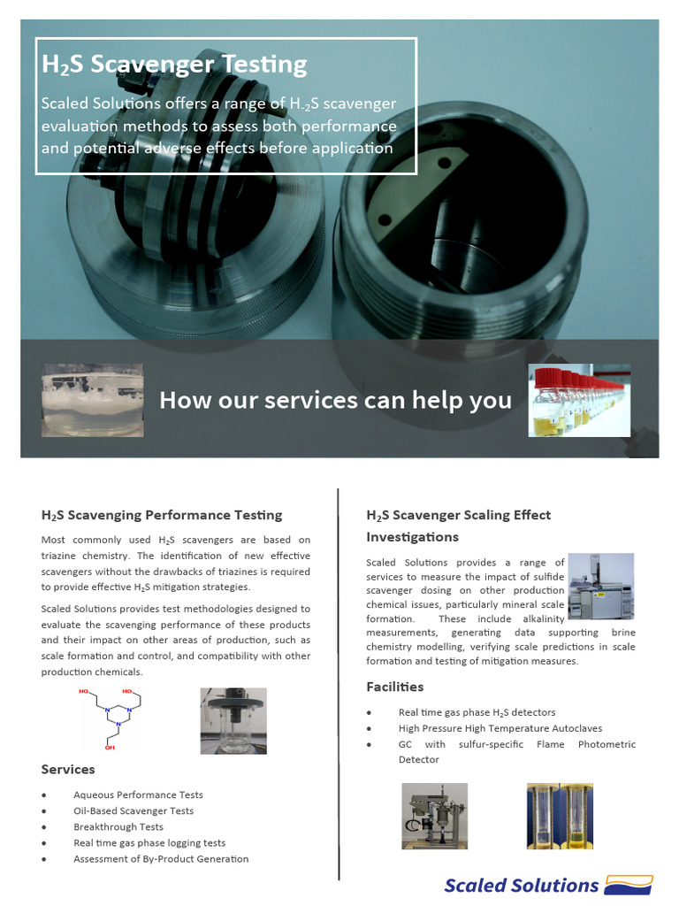 H2S Scavenger Pamphlet 300120 v.2 1 | PDF | Chemistry | Materials
