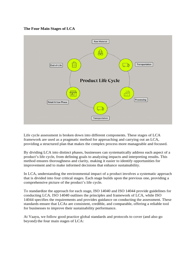 Four Stages of Life Cycle Assessment | PDF | Life Cycle Assessment ...