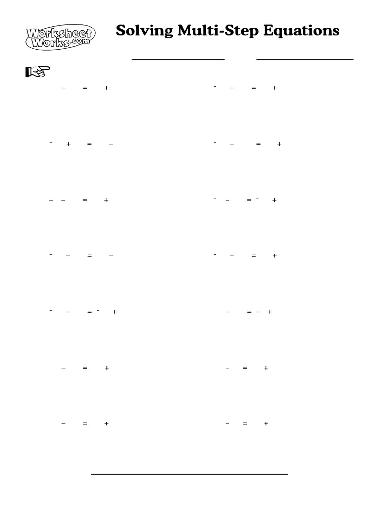 WorksheetWorks Solving MultiStep Equations 1 | PDF | Mathematical Objects | Equations