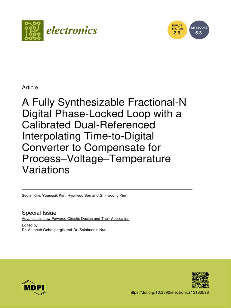 Fractional-N Adpll - 2024 Mdpi | PDF | Information And Communications Technology ...
