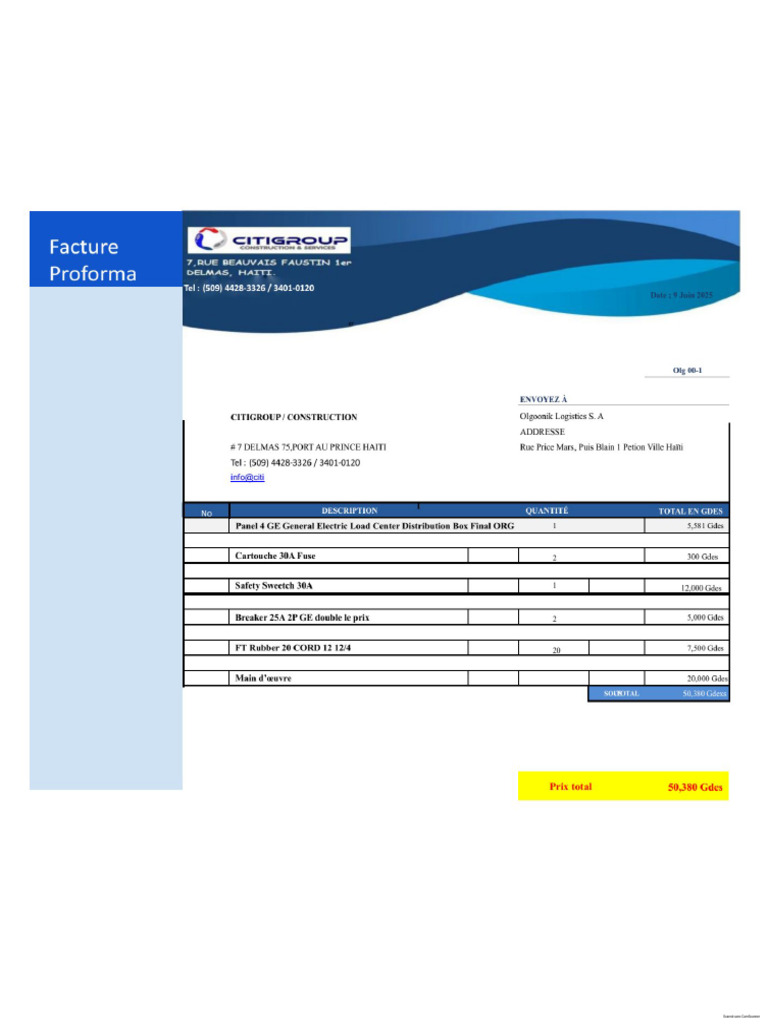 Facture Panel 1 | PDF