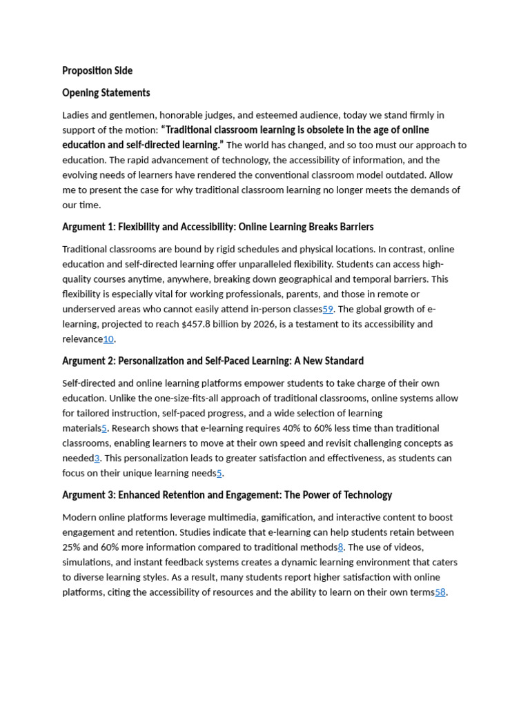 Debate Bi Traditional Classroom | PDF | Learning | Educational Technology