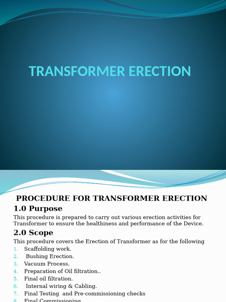 16.transformer Erection | PDF | Scaffolding | Occupational Safety And Health