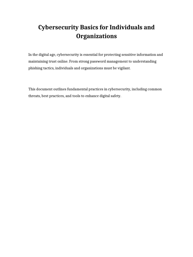 Scribd Cybersecurity Basics | PDF